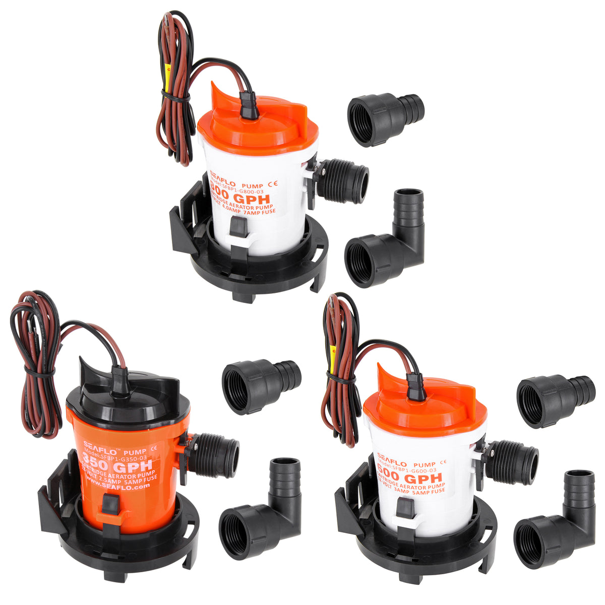 SEAFLO Bilgepumpe 12V/24V Edelstahlwelle, Hochleistungspumpe, einfach ...